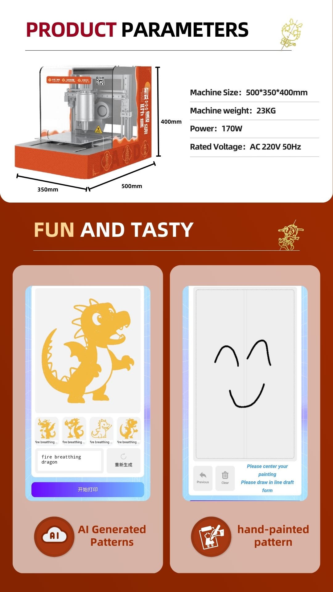 Sugar art vending machine for Custom sugar painting